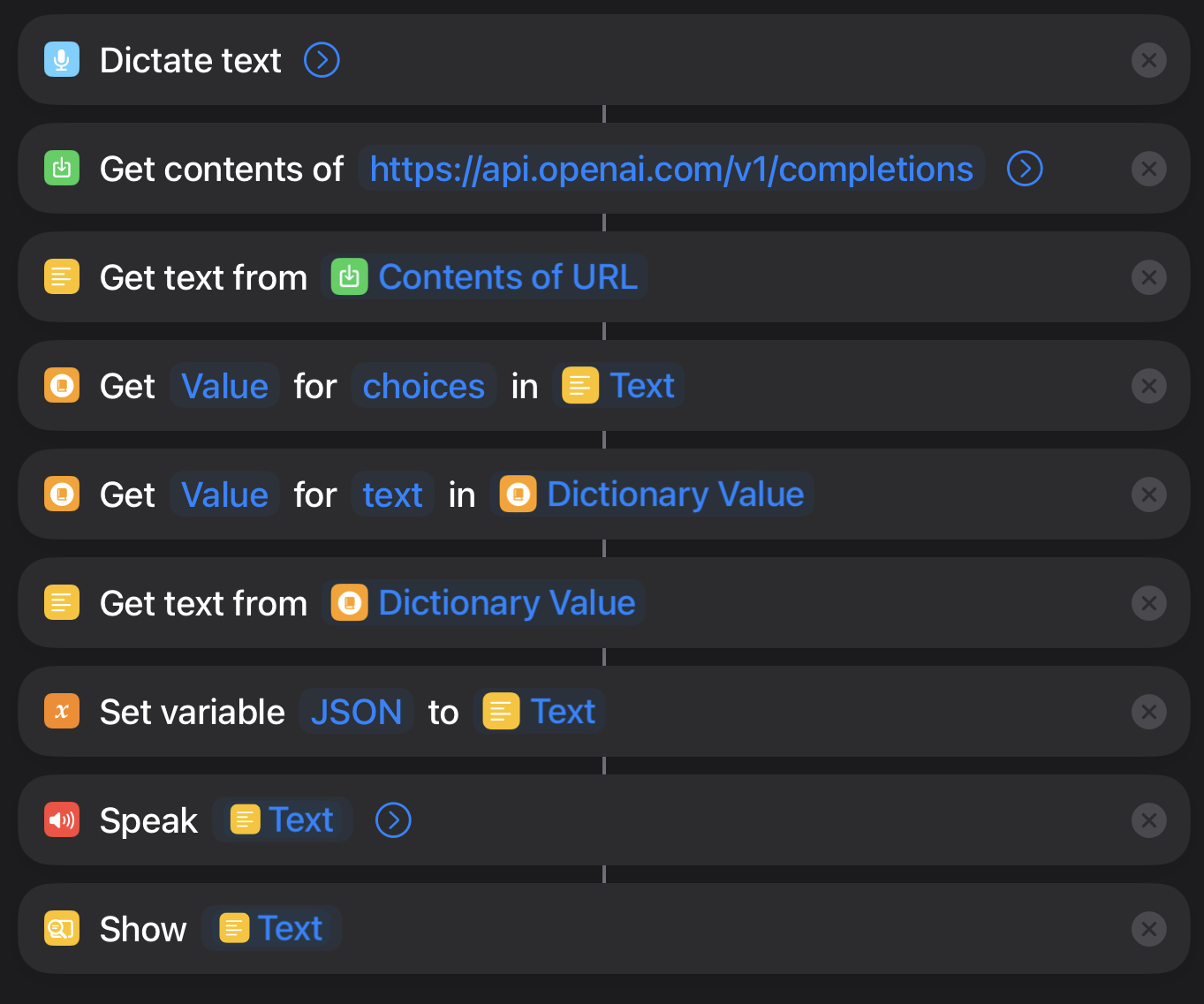 OpenAI IOS Shortcut Siri like ChatGPT Cri dev
